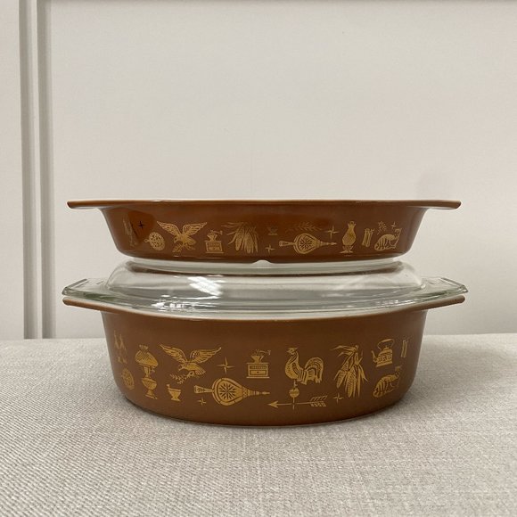 Pyrex | Kitchen | Vintage 96s Pyrex Early American Casserole Dishes 15 ...